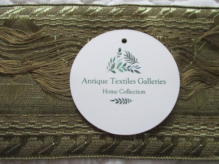 Antique Metallic Threads Woven Wide Decorative Trim at 1stDibs