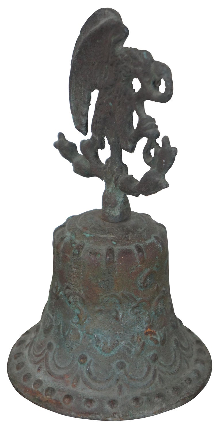 Antique Mexican Aztec Coat of Arms Bronze Bell Eagle Snake Cactus at ...