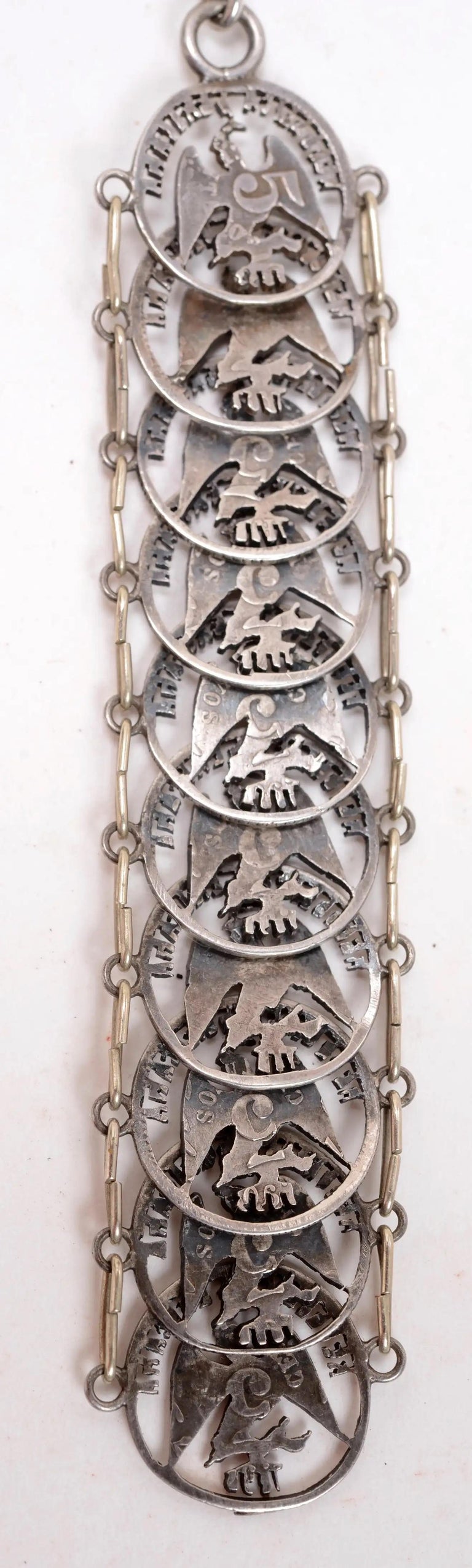 Antique Mexican Watch Fob, with 10 Mexican 5 Centavos .90 Cut Out ...