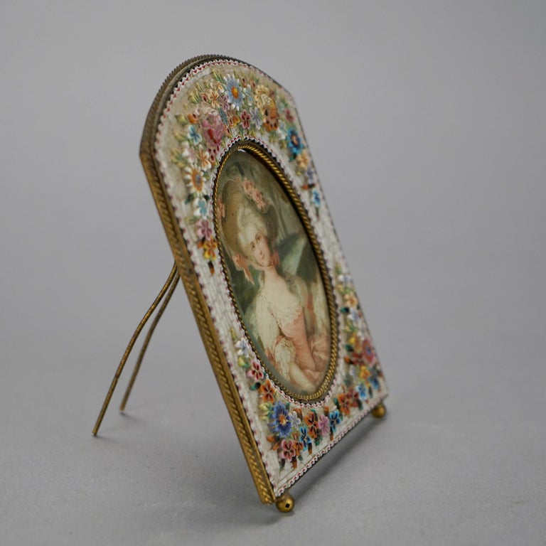 Antique Micro Mosaic Floral Picture Frame Circa 1890 For Sale at 1stDibs