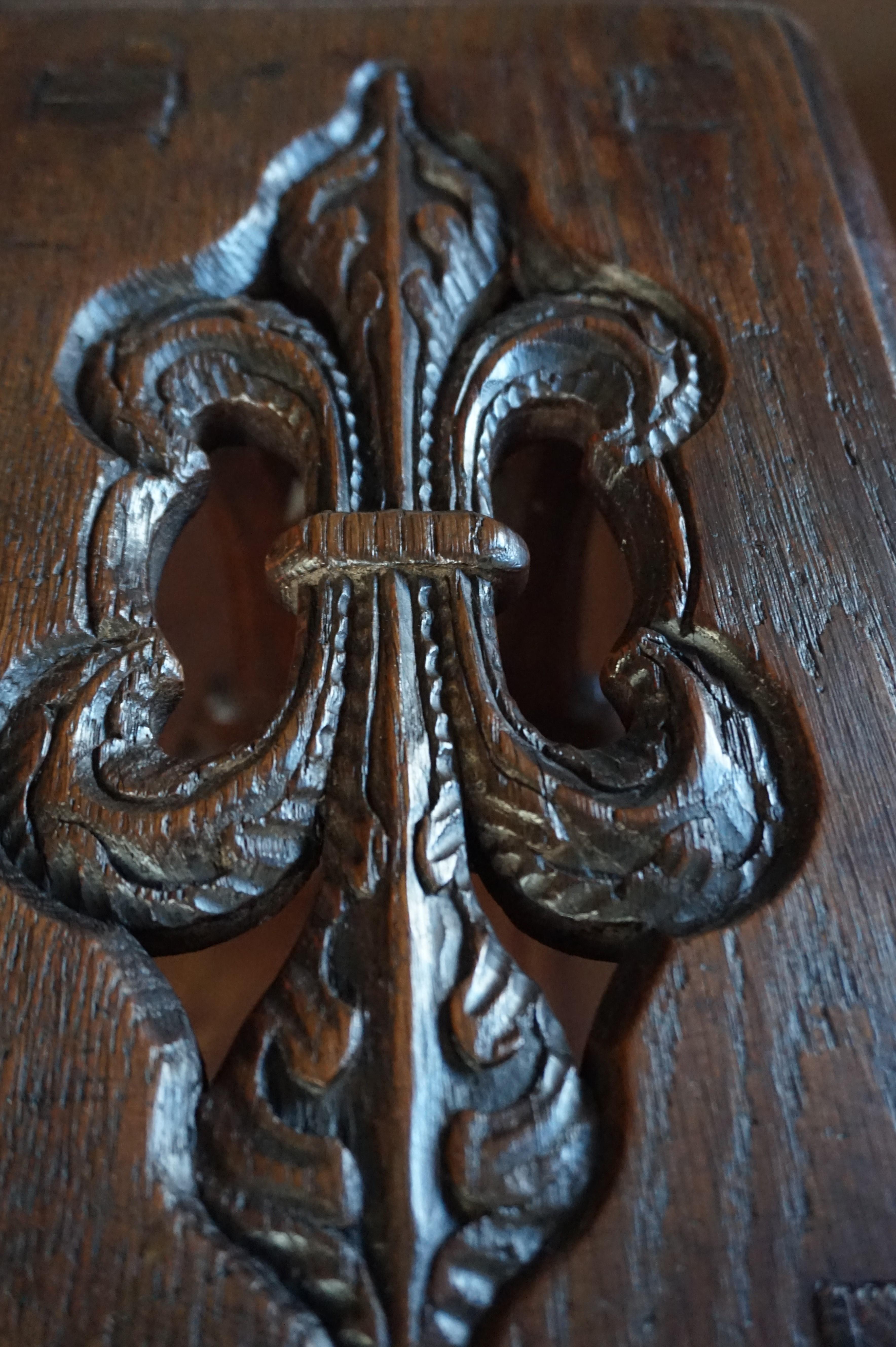 Antique Mid-19th Century Gothic Revival Stool with Hand Carved Lily ...