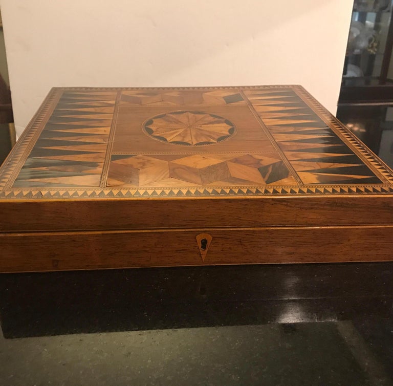 Antique Mid-19th Century Inlaid Desk Box For Sale at 1stDibs