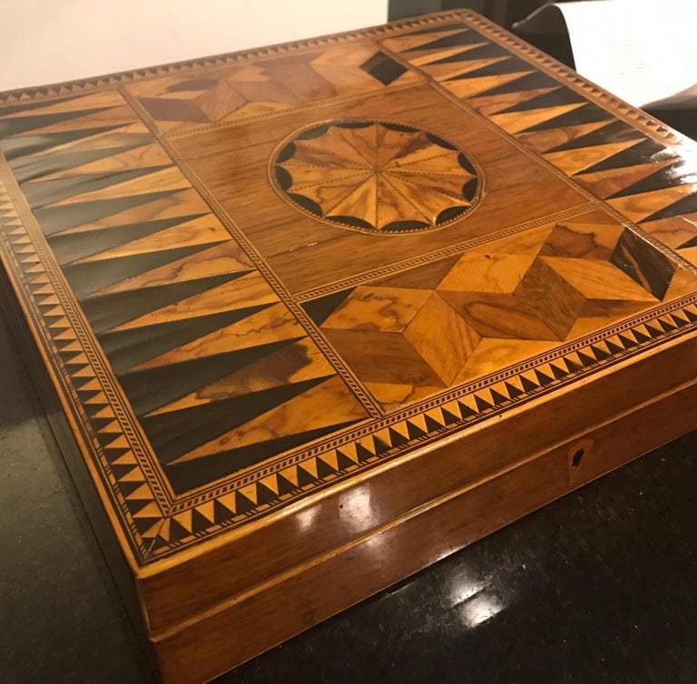 Antique Mid-19th Century Inlaid Desk Box For Sale at 1stDibs