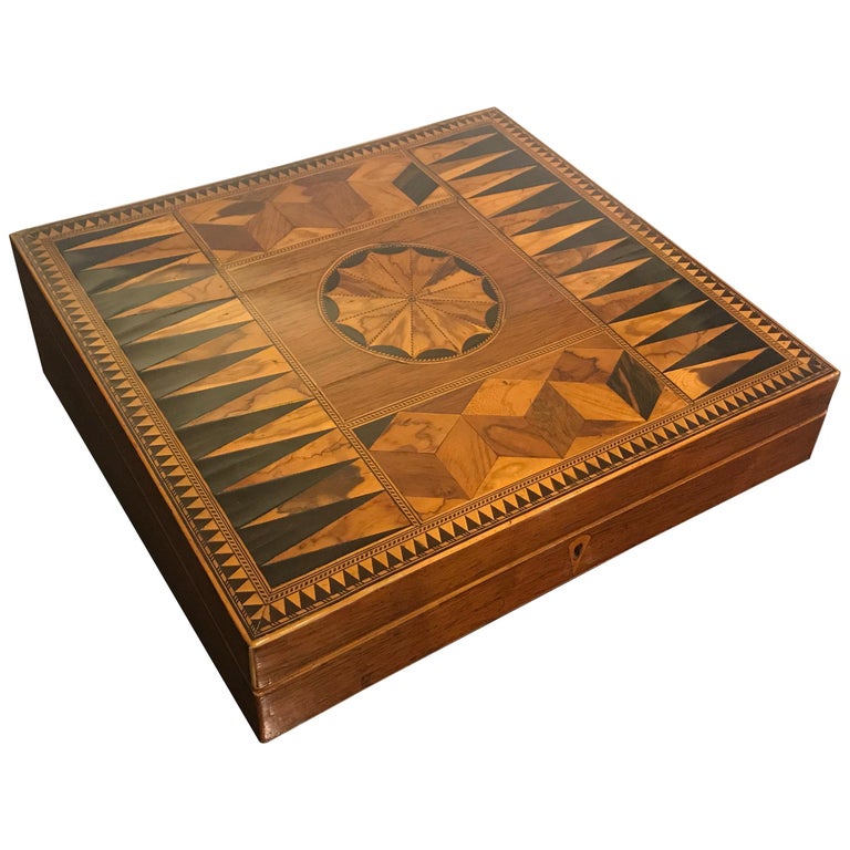 Antique Mid-19th Century Inlaid Desk Box For Sale at 1stDibs