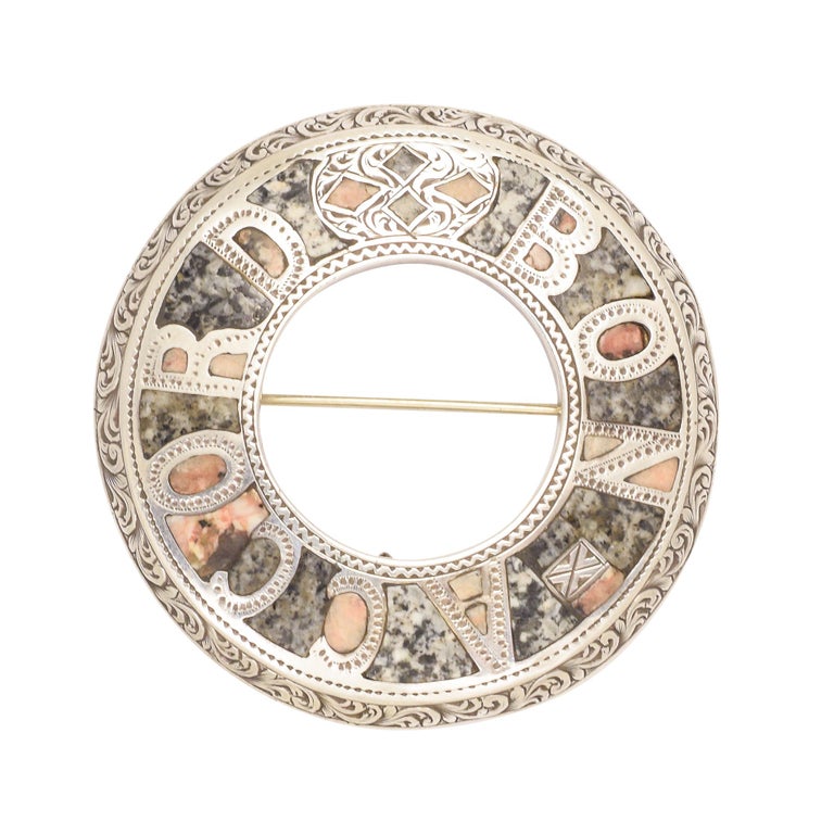 Antique Mid-Victorian Scottish "Bon Accord" Granite Brooch at 1stDibs