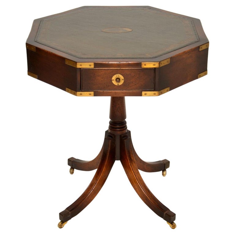Antique Military Campaign Drum Table For Sale at 1stDibs