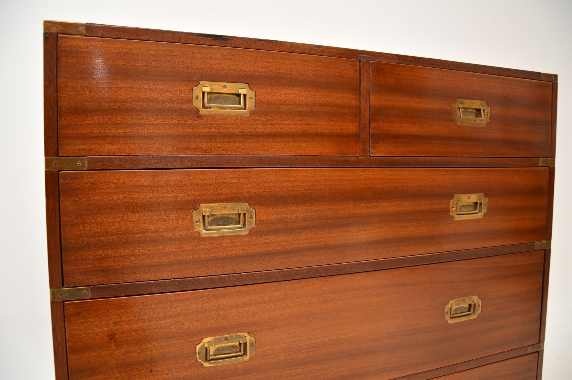 Antique Military Campaign Style Chest of Drawers For Sale at 1stDibs