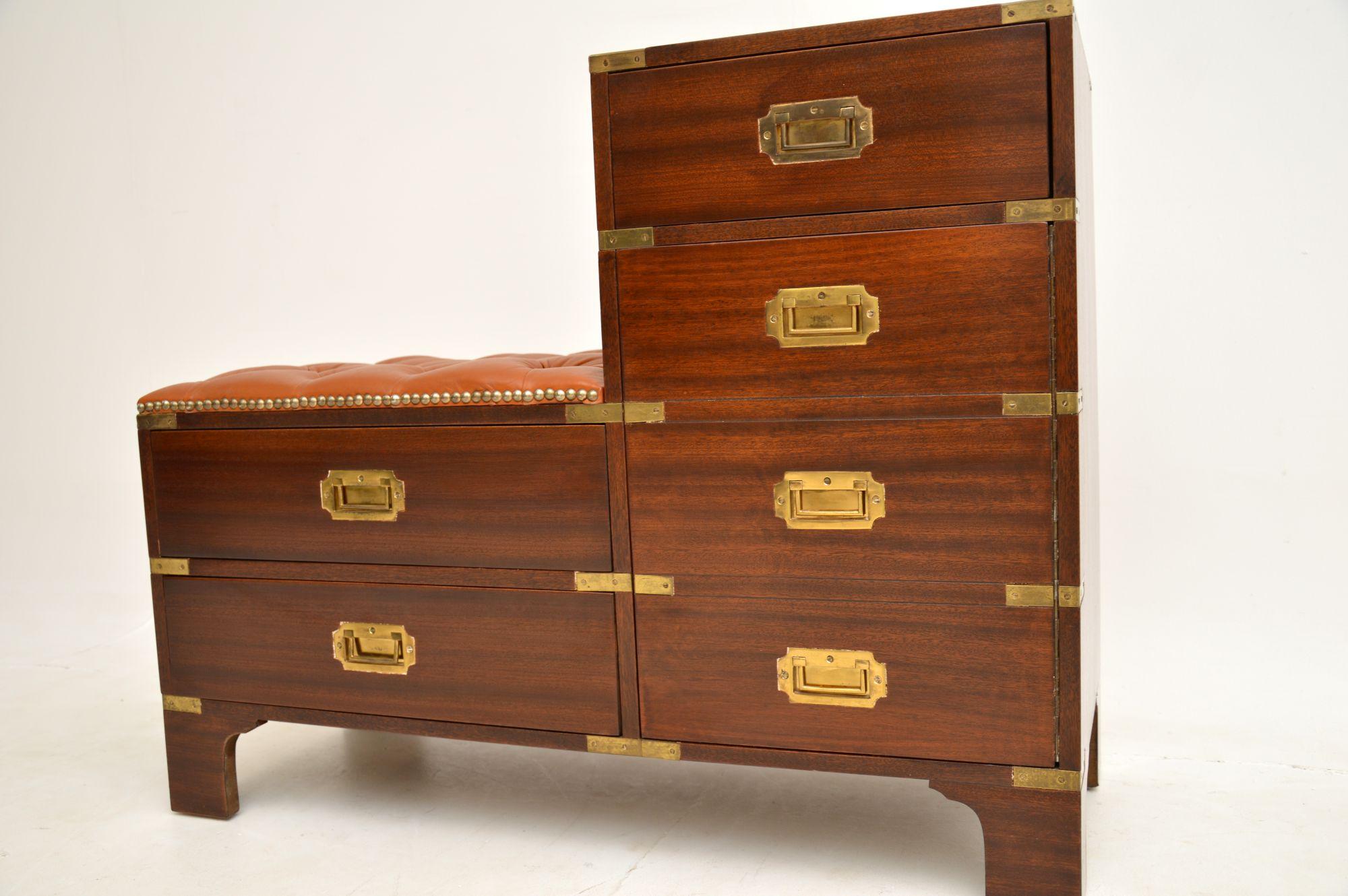 Antique Military Campaign Style Entry Bench at 1stDibs
