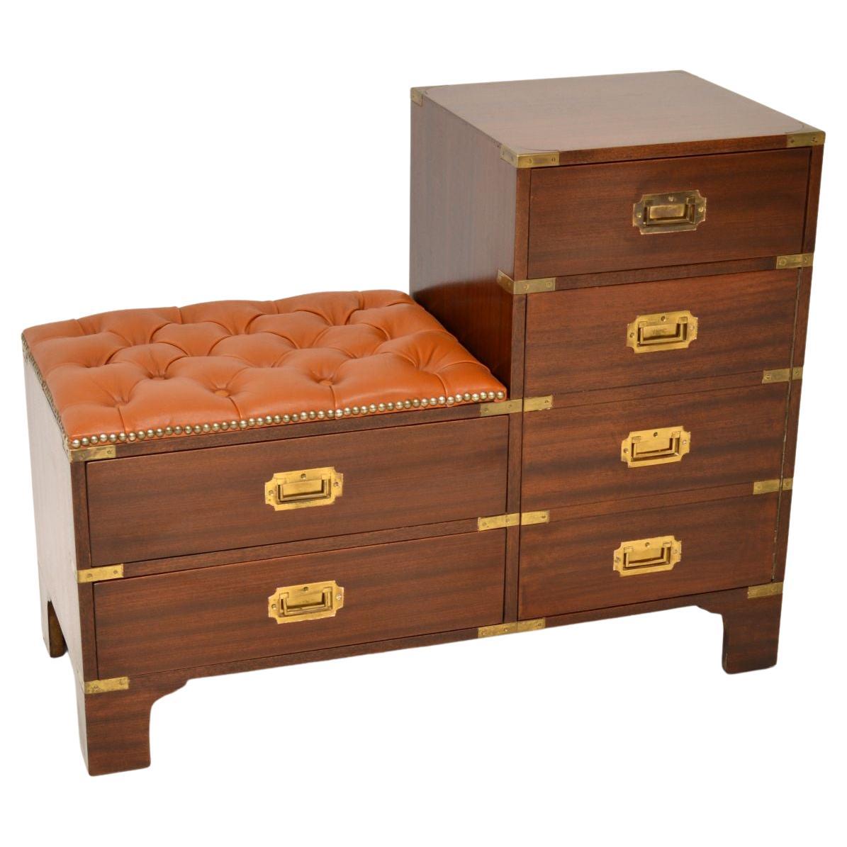 Antique Military Campaign Style Entry Bench at 1stDibs