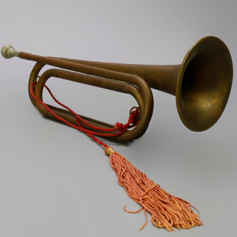 Antique Military Issued Brass Infantry Bugle, 20th Century at 1stDibs