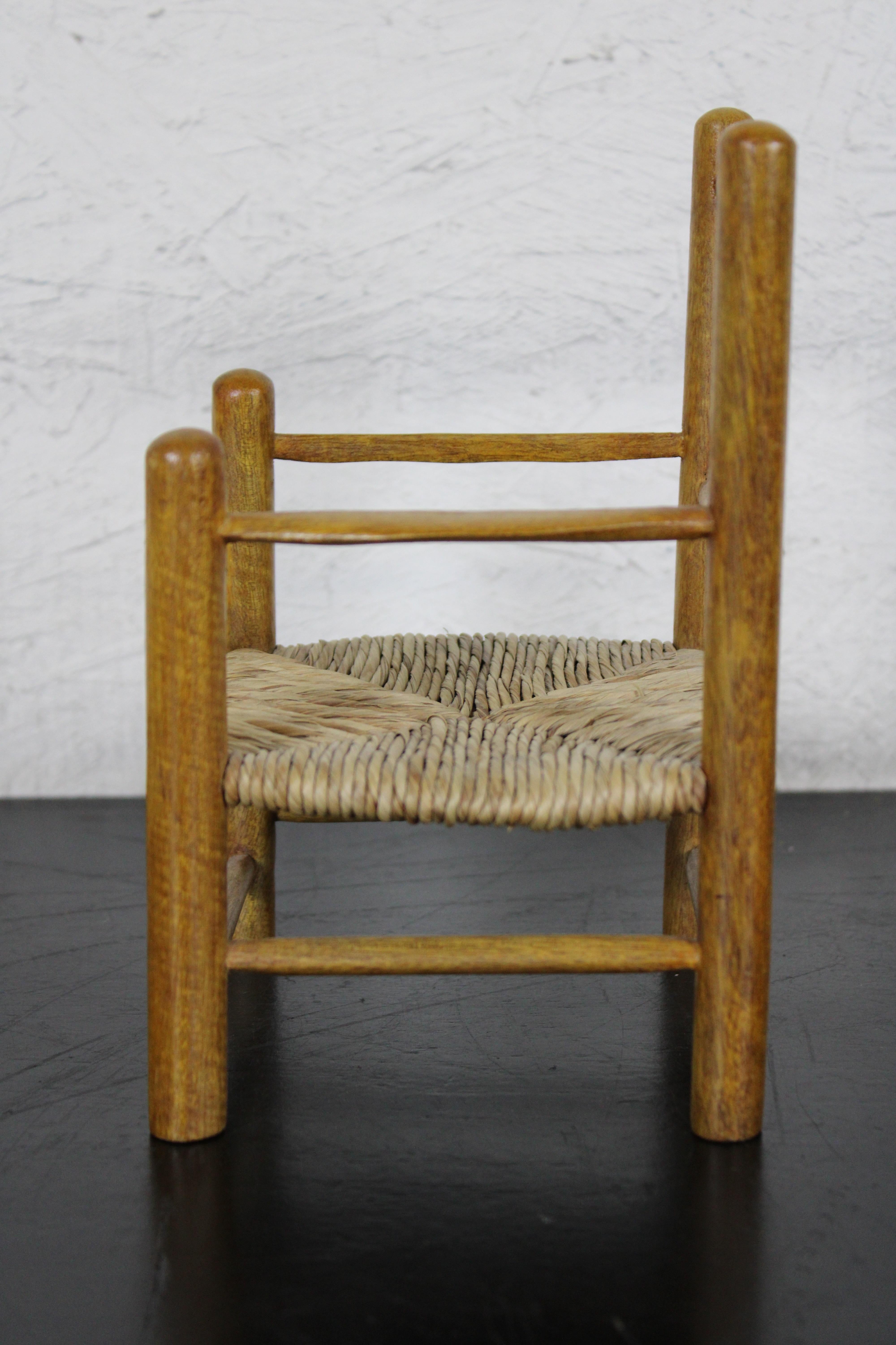 Antique Miniature Farmhouse Shaker Rush Seat Ladderback Arm Chair Doll ...