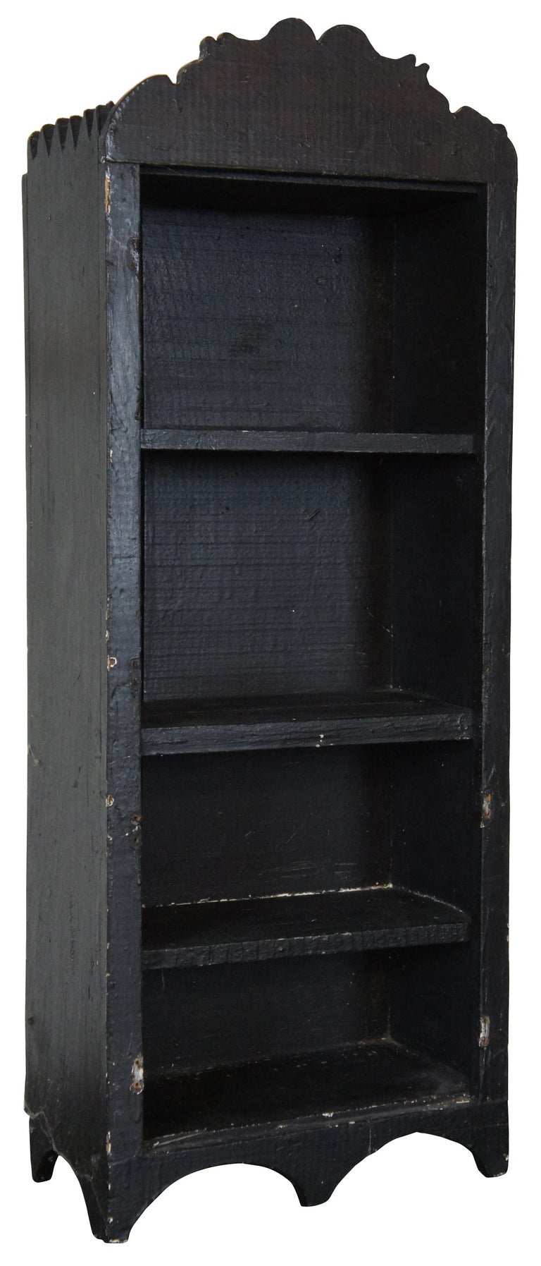 Antique Miniature Folk Art Primitive Salesman Sample Bookshelf Bookcase ...