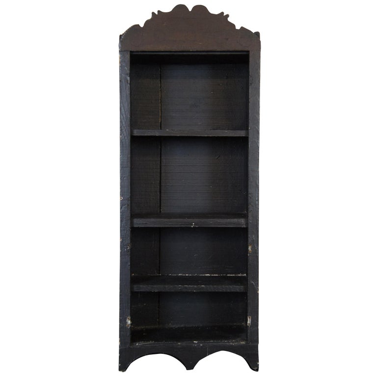 Antique Miniature Folk Art Primitive Salesman Sample Bookshelf Bookcase ...