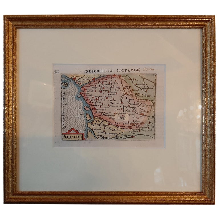 Antique Miniature Map of the region of Poitou 'France' by Bertius ...