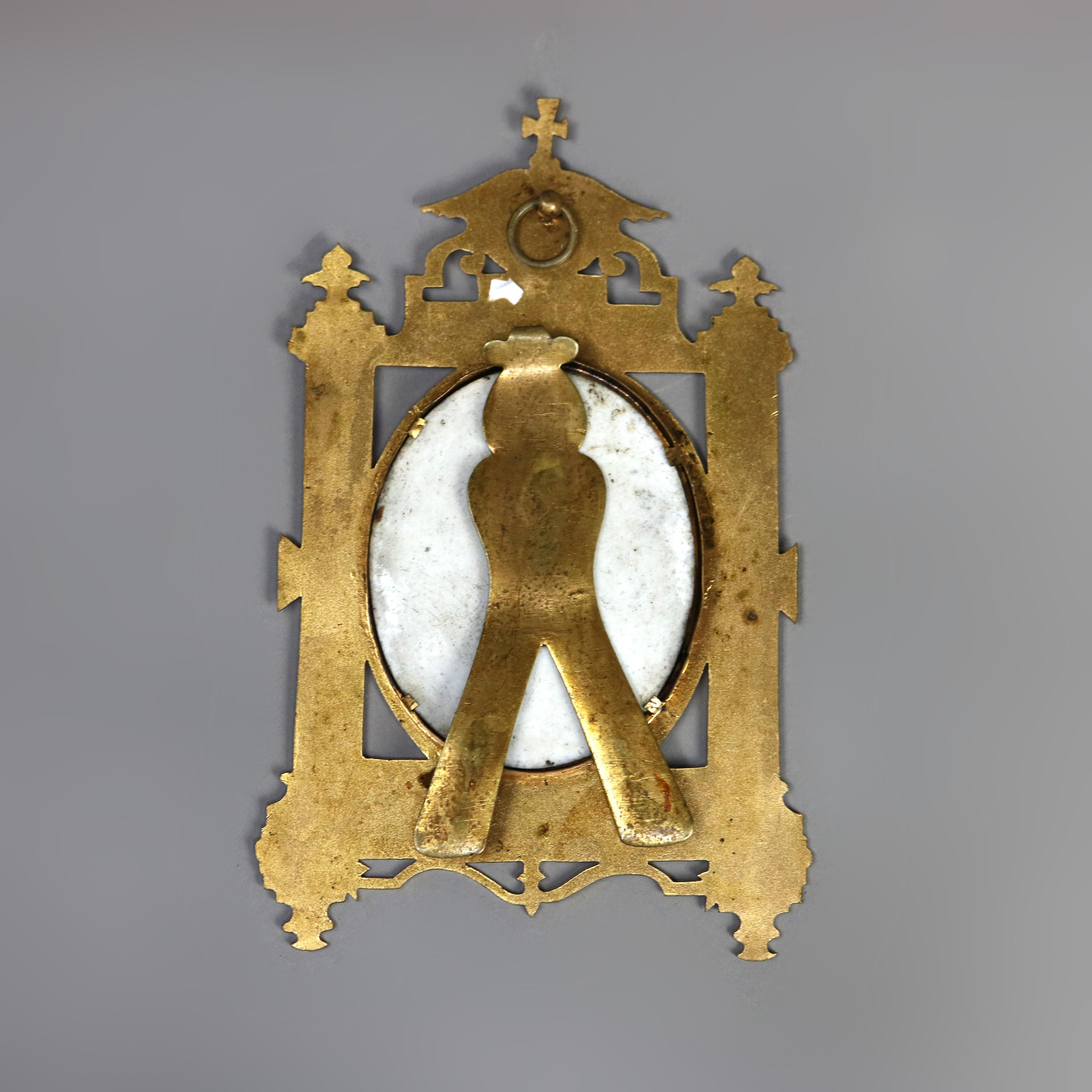 Antique Miniature Painting on Porcelain of The Virgin Mary In Gilt ...