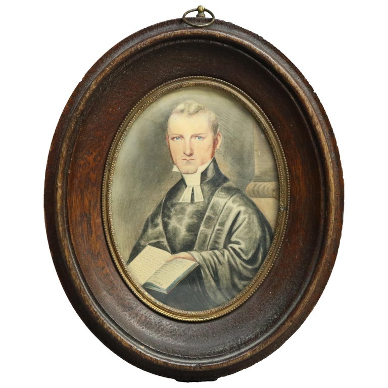 Antique Miniature Watercolor Portrait Painting on Paper of Judge, circa ...