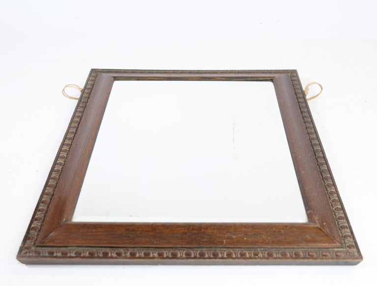 Antique Mirror, Dark Polished Wood, Decorations, 1890 For Sale at 1stDibs