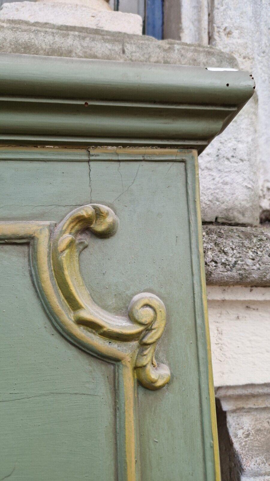 Antique Large French Mirror Painted Sage Scroll Details Panel Mirror ...