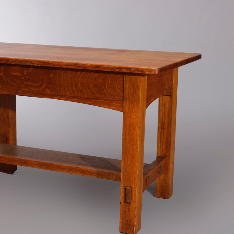 Antique Mission Oak Arts and Crafts Limbert Desk Library Table, circa ...