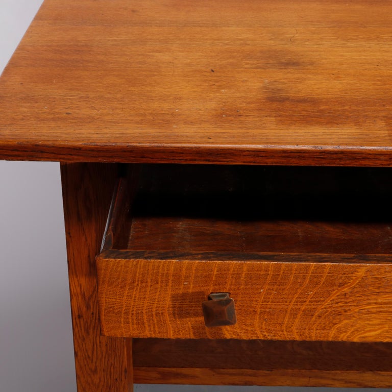 Antique Mission Oak Arts and Crafts Limbert Desk Library Table, circa ...