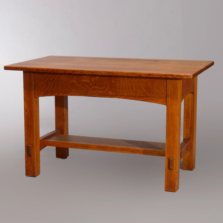 Antique Mission Oak Arts and Crafts Limbert Desk Library Table, circa ...