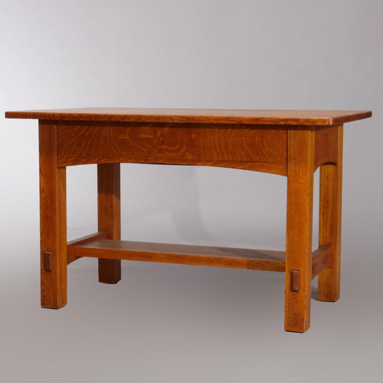 Antique Mission Oak Arts and Crafts Limbert Desk Library Table, circa ...