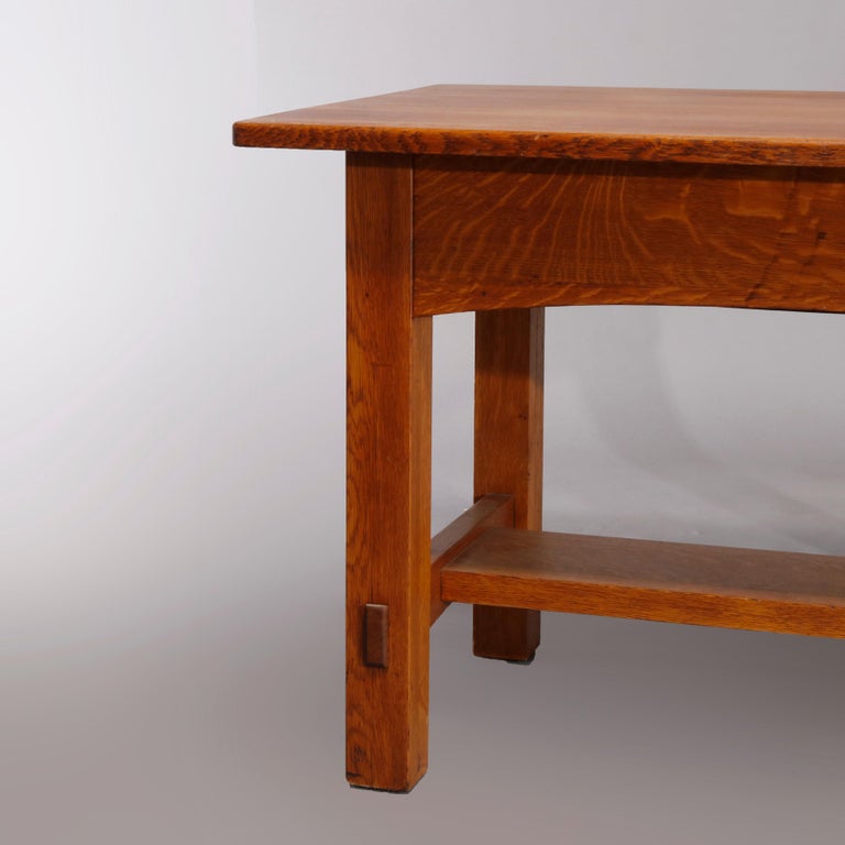 Antique Mission Oak Arts and Crafts Limbert Desk Library Table, circa ...
