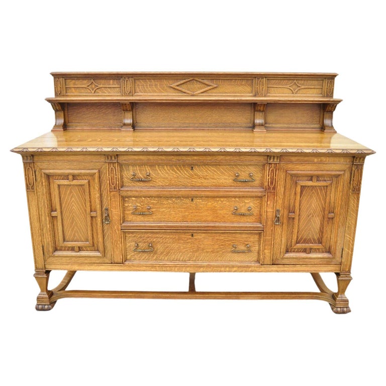 Antique Mission Oak Arts and Crafts Sideboard Buffet by Grand Rapids ...