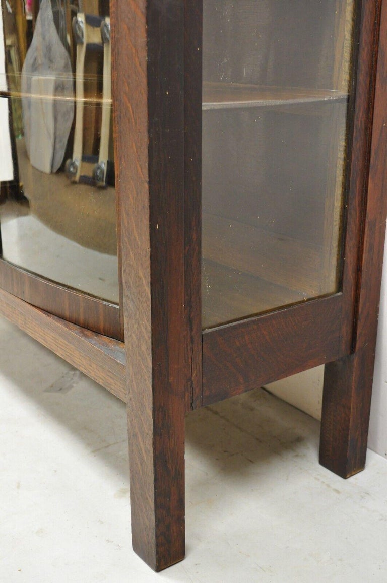 Antique Mission Oak Arts and Crafts Stickley Era 2 Door China Cabinet at 1stDibs