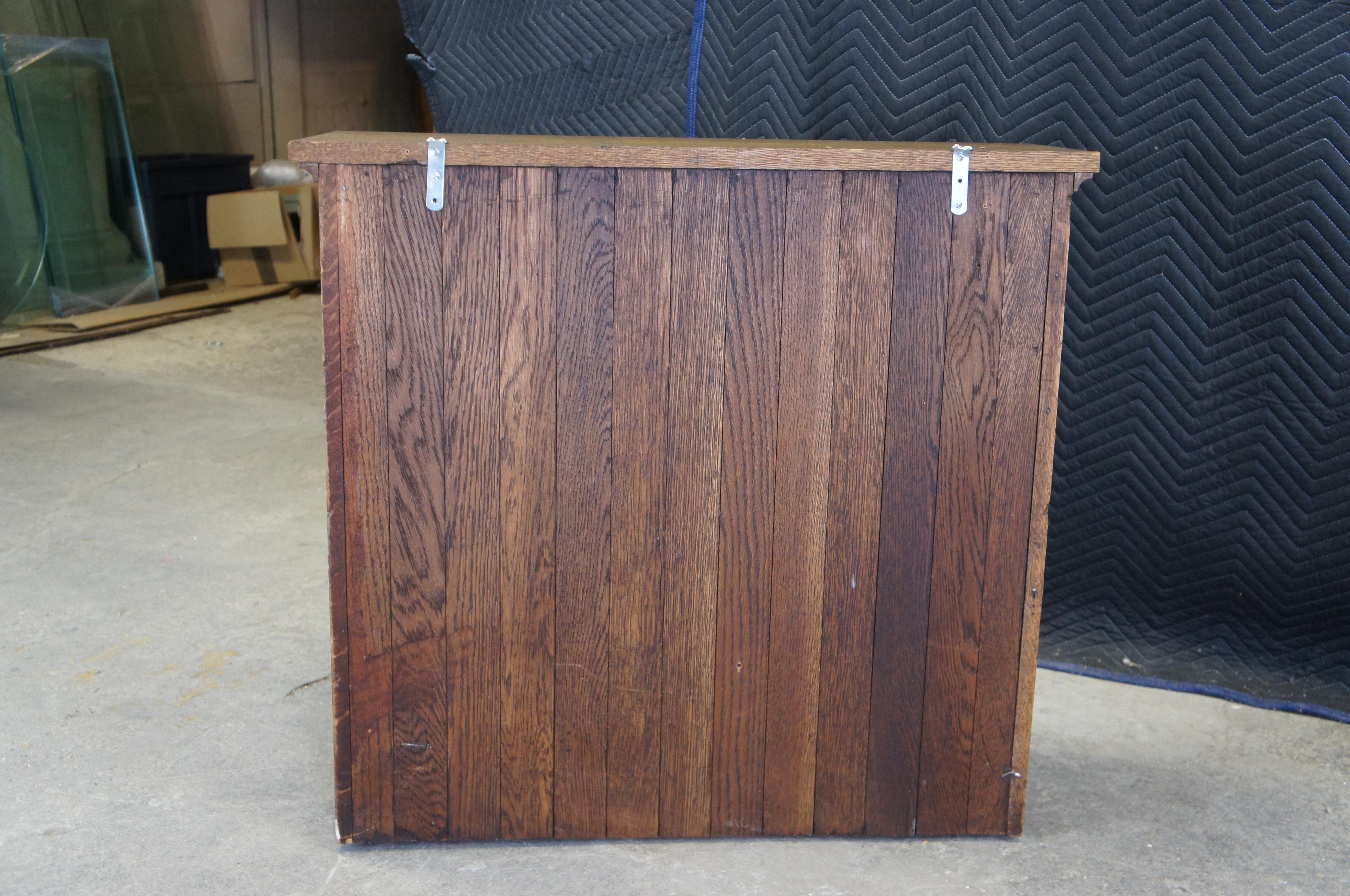 Antique Mission Oak Wall Hanging Cabinet Topper Curio Display Book Case ...