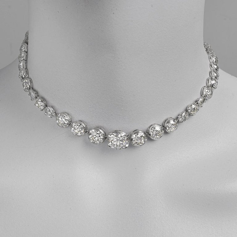 Antique Mixed-Cut Diamond Rivière Necklace, circa 1905 at 1stDibs