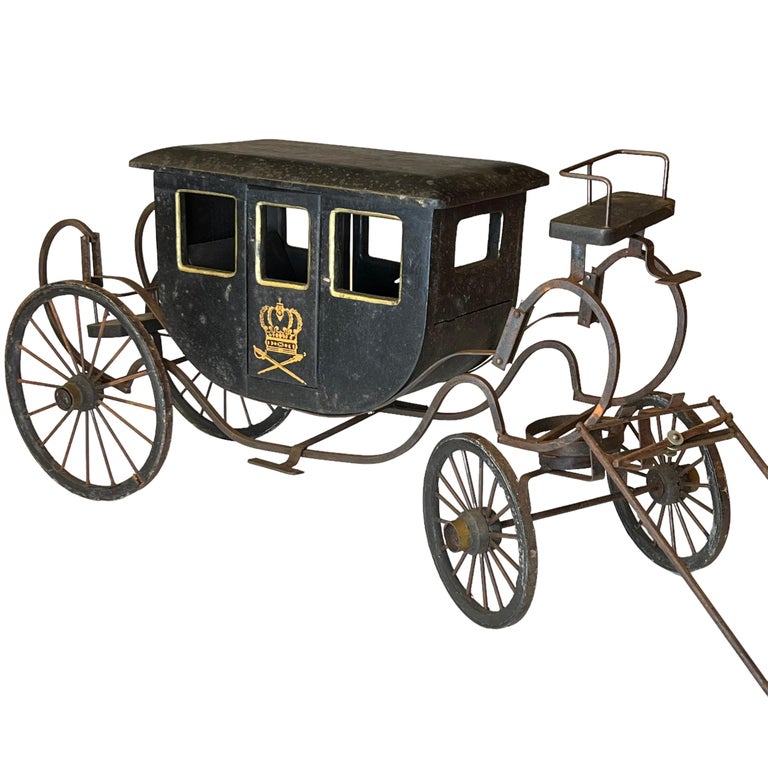 Antique Model of a Wooden and Metal Horse Carriage in 18th Century ...
