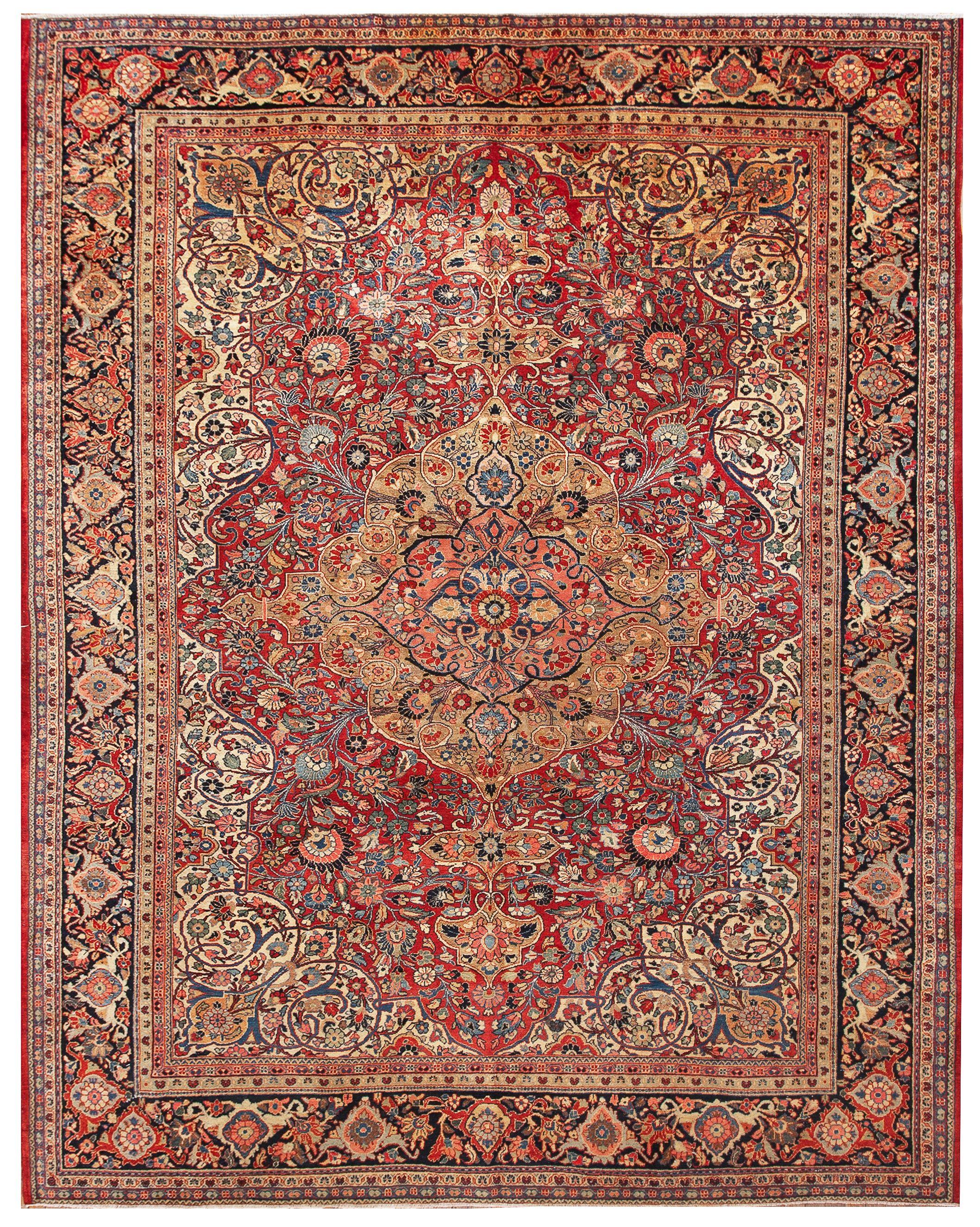 Antique Persian Mohajeran Sarouk Rug For Sale at 1stDibs