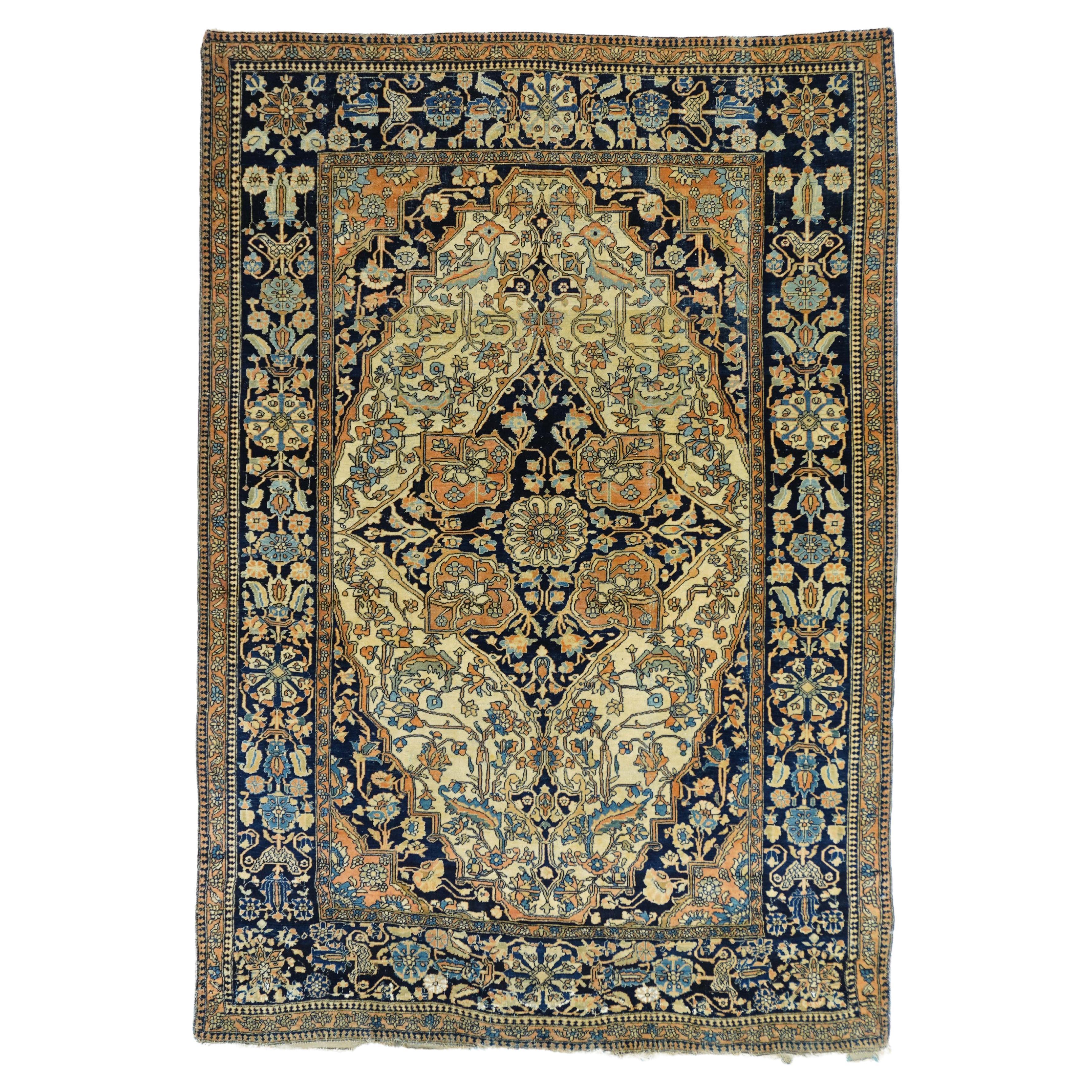 Antique Mohtasham Kashan Rug For Sale at 1stDibs