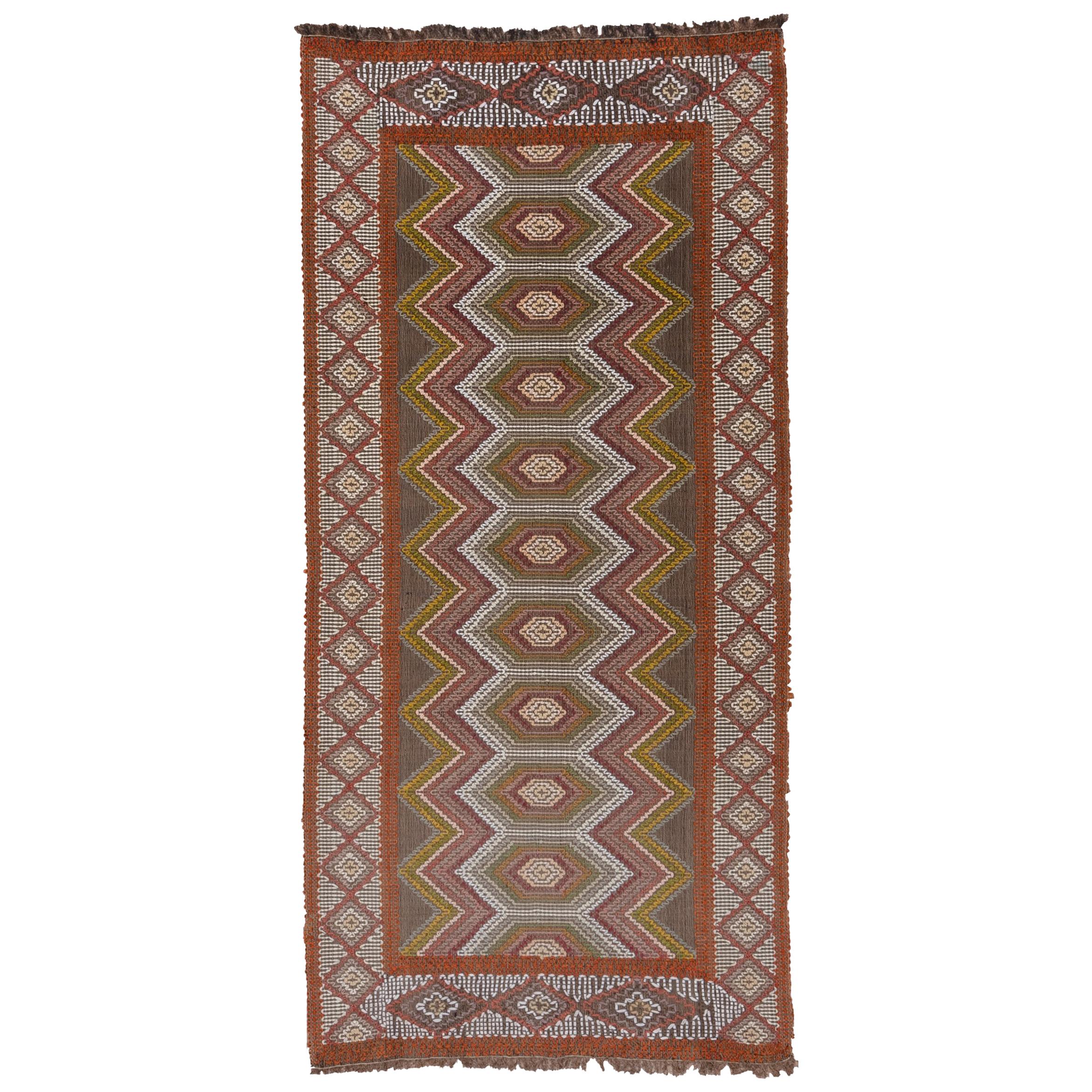 Handmade antique French Abussan flat-weave, 1860s at 1stDibs