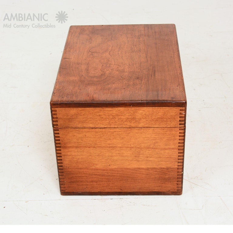 Antique Solid Maple Wood Box Money Coin Compartments Cash Storage ...
