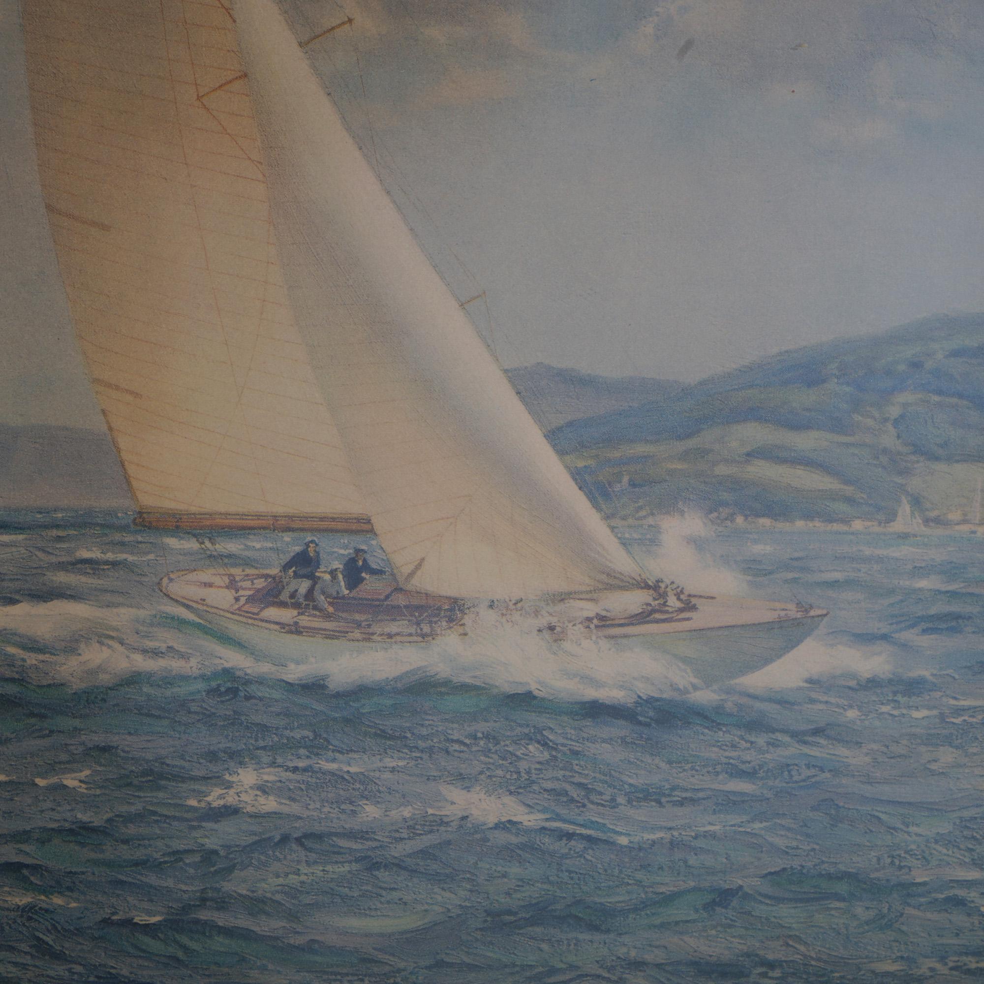 Antique Montague Dawson Clipper Ship Oversized Print, circa 1920 For ...