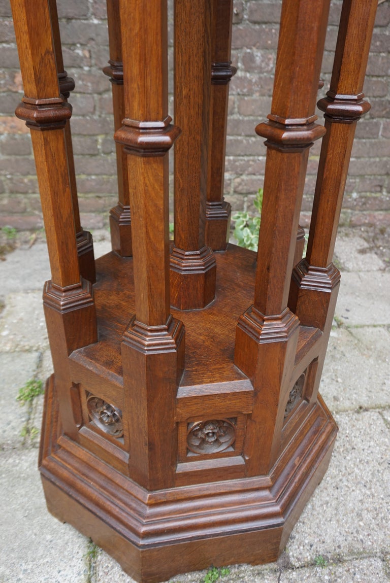 Antique and Monumental Handcarved Oak Gothic Revival Church Columns ...
