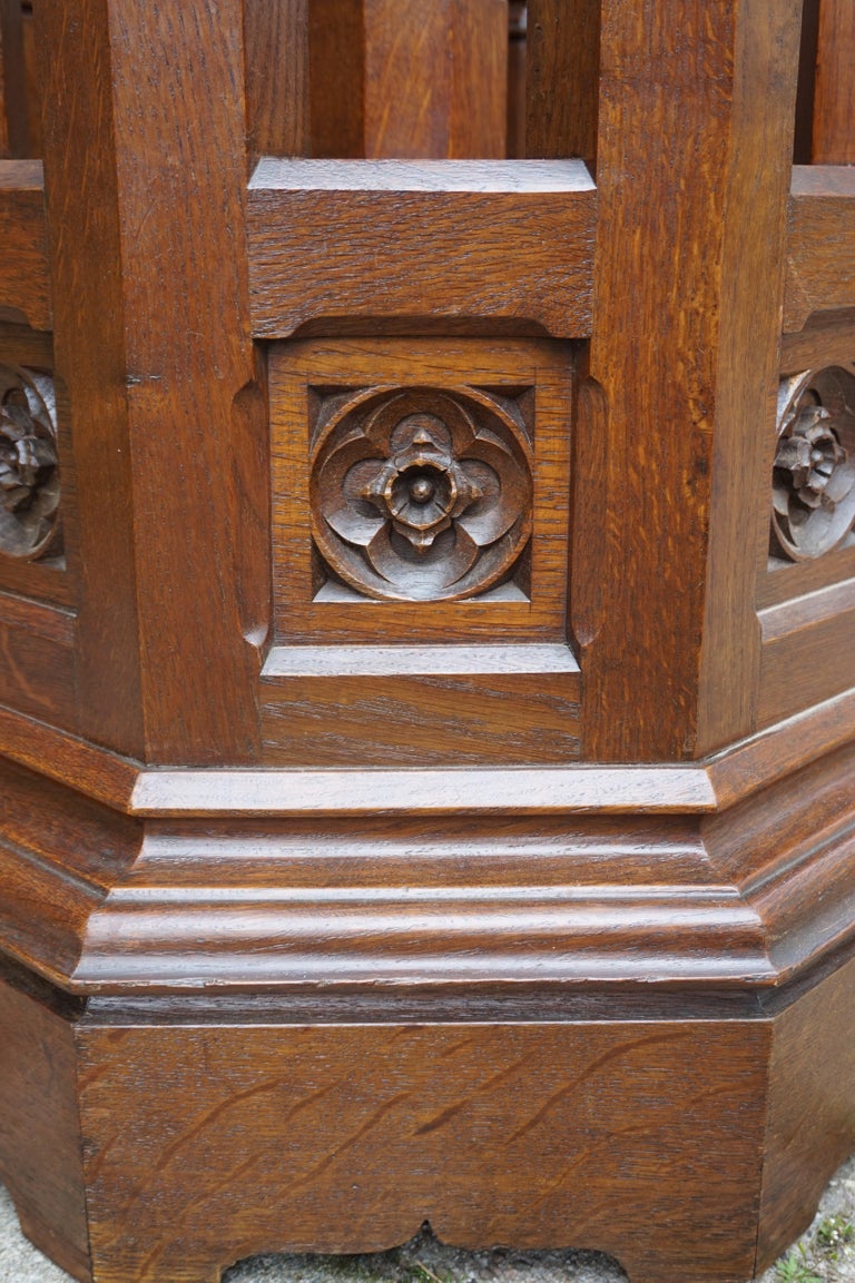Antique and Monumental Handcarved Oak Gothic Revival Church Columns ...