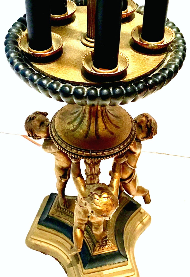 Antique Monumental Pair Of Neoclassical Six-Light Candelabra Lamps and ...