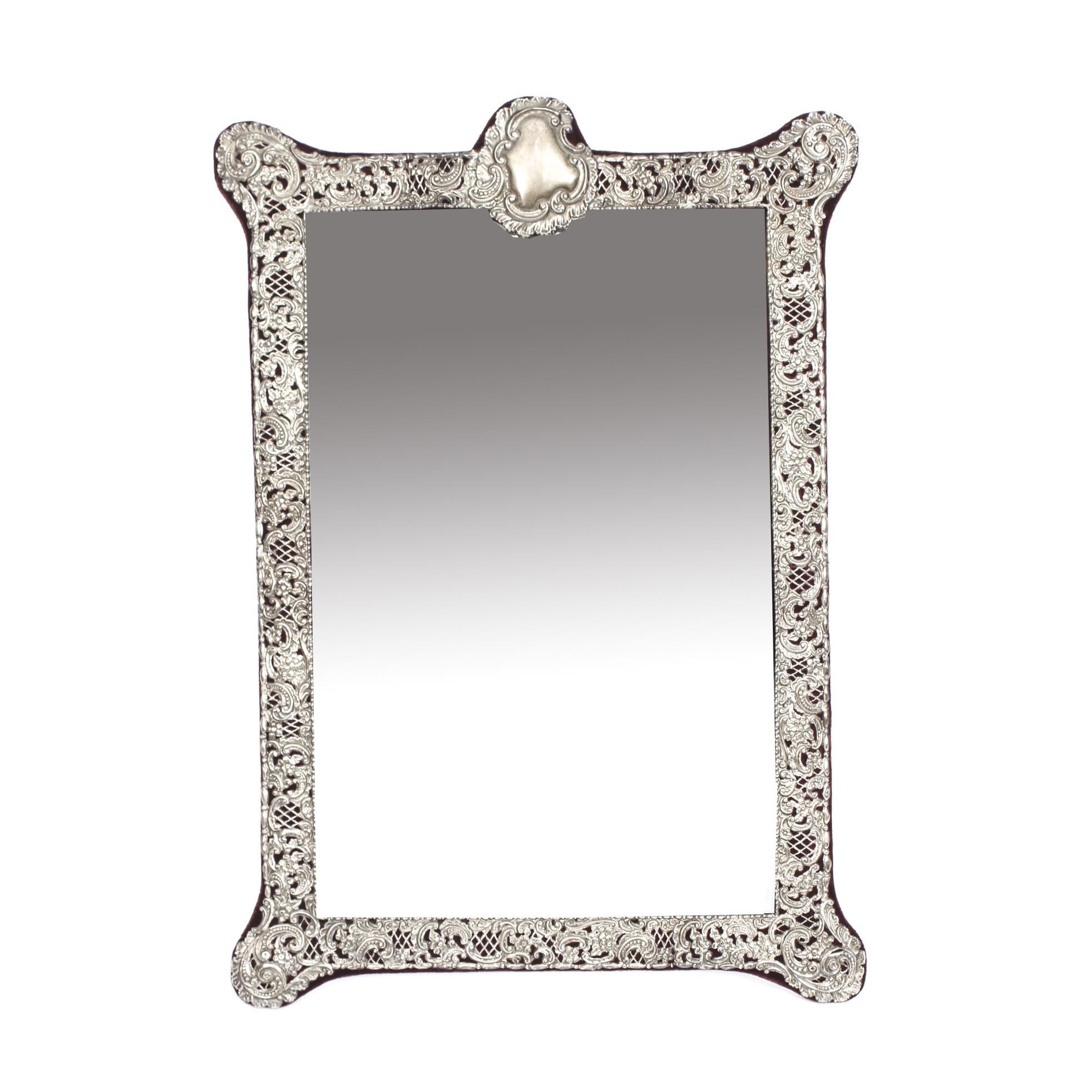 Antique Monumental Victorian Silver Easel Mirror John and William ...