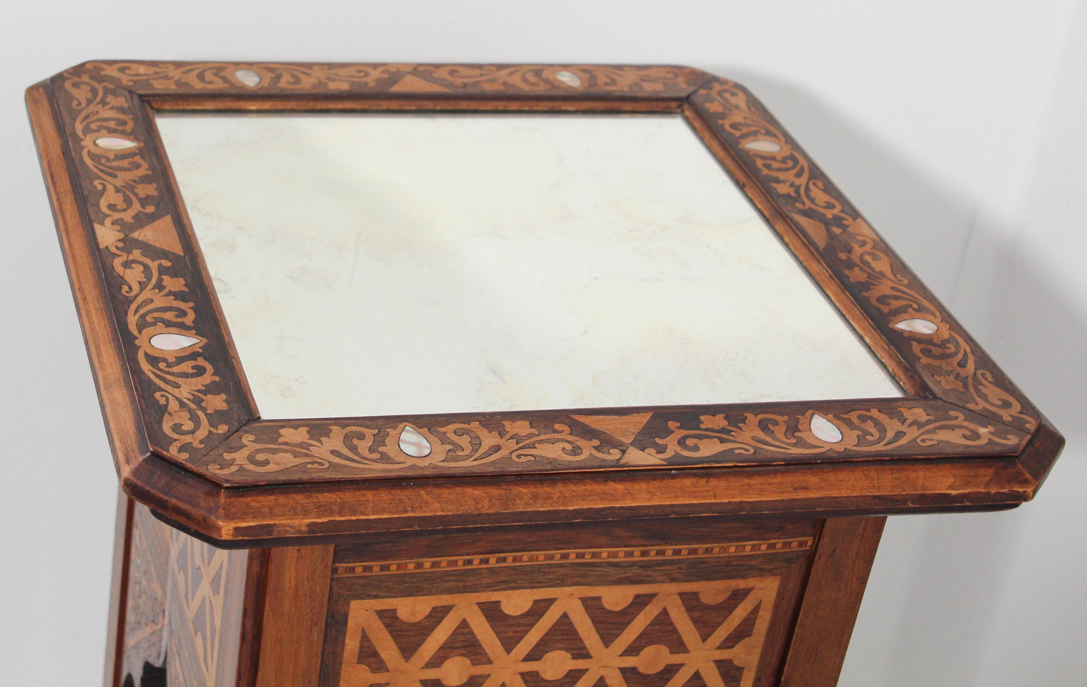 Antique Moorish Spain Inlaid Pedestal Side Table at 1stDibs | moorish ...