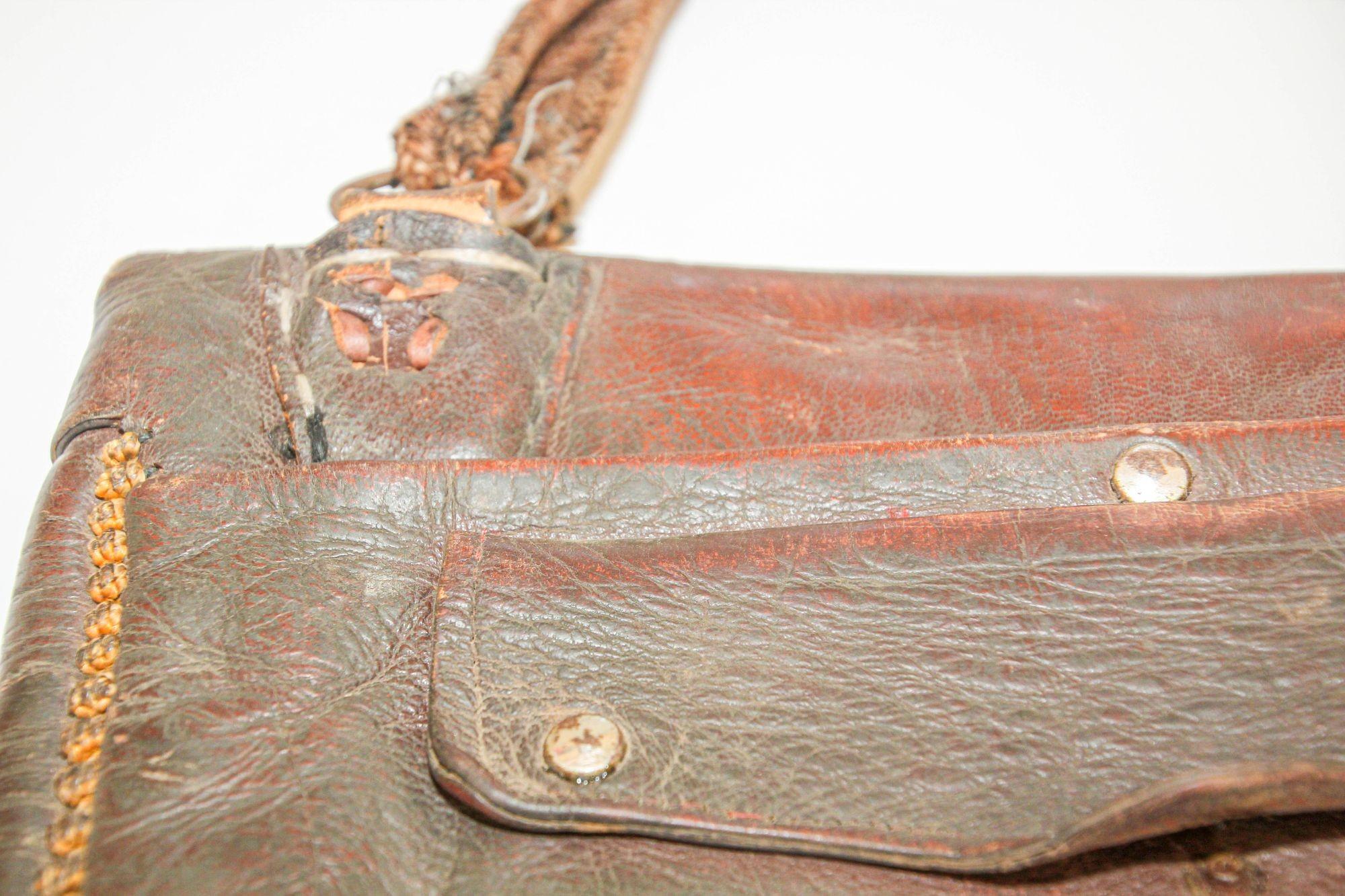 Antique Moroccan Collectible Messenger Bag Hand Tooled Leather ...