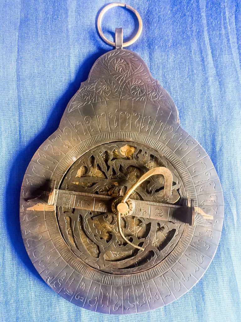 18th Century Moroccan Etched Brass Astrolabe 9" Arabic Antique ...