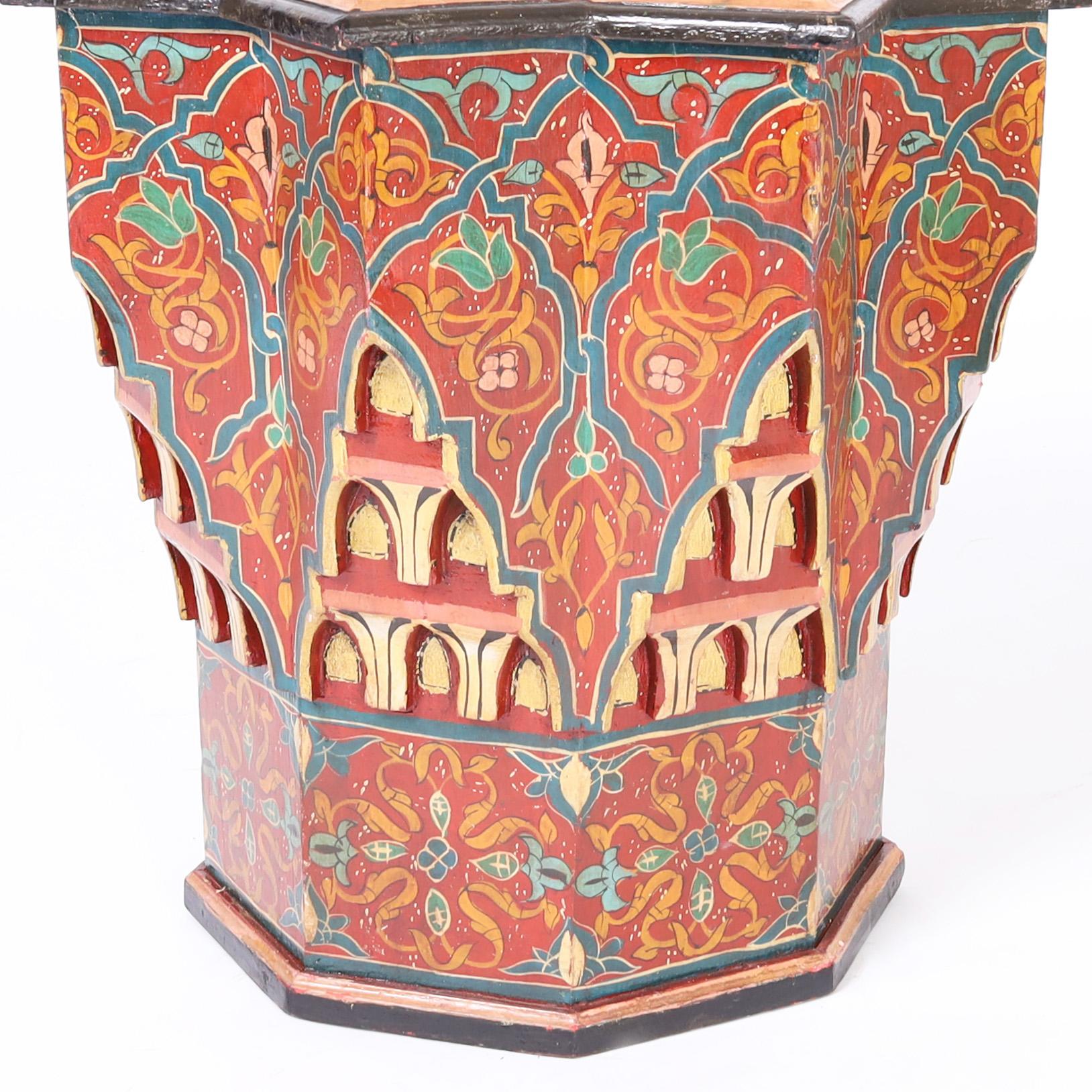 Antique Moroccan Painted Stand or Table For Sale at 1stDibs