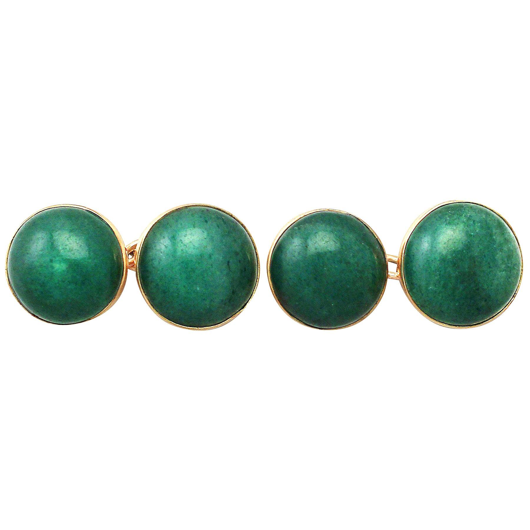 Pair of Georgian Ruby Moss Agate Cufflinks in Gold, English, circa 1800 ...