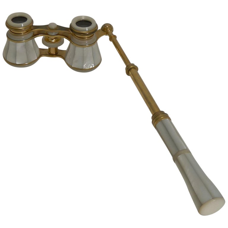 Antique Mother of Pearl Opera Glasses with Lorgnette Handle, circa 1900 ...