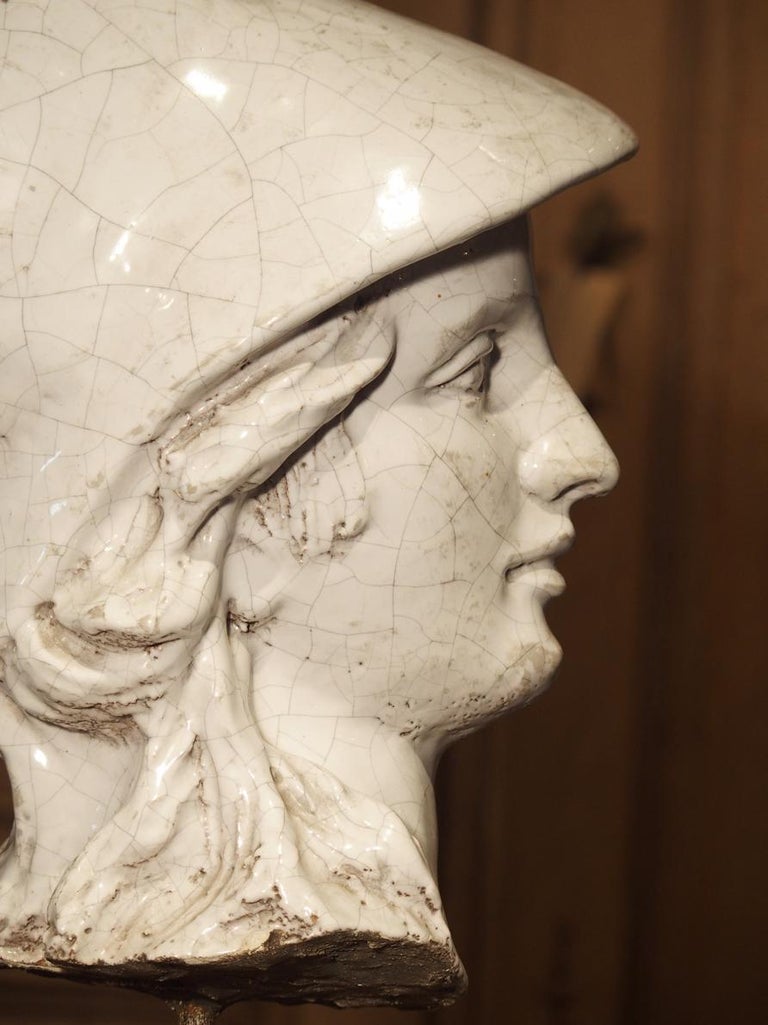Antique Mounted Ceramic Head of Minerva, Italy, 19th Century at 1stDibs