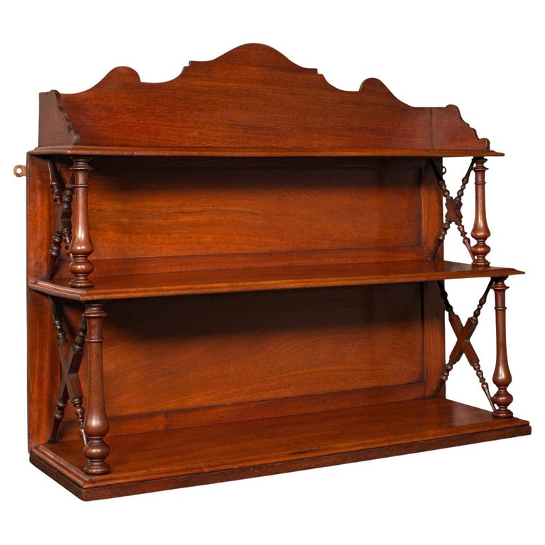 Antique Mounted Whatnot, English, Bookshelf, Collectibles Shelf ...