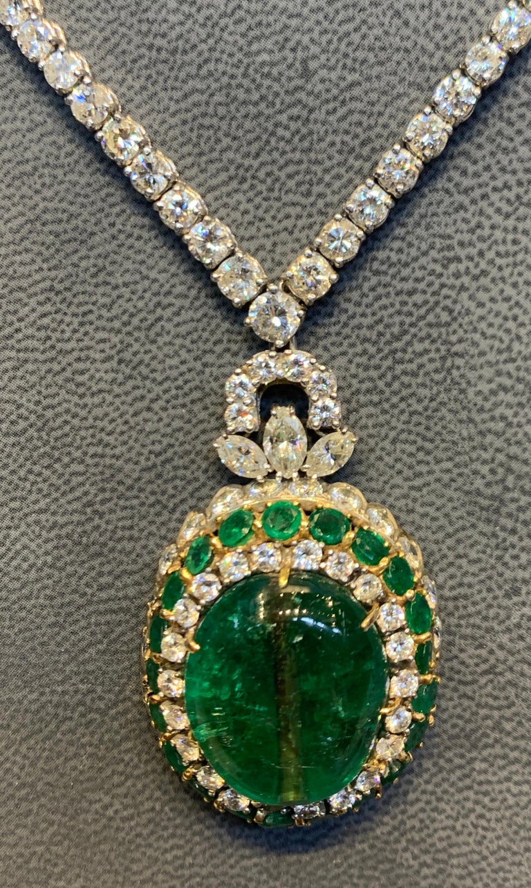 Antique Mughal Certified Emerald Bead and Diamond Necklace For Sale at ...